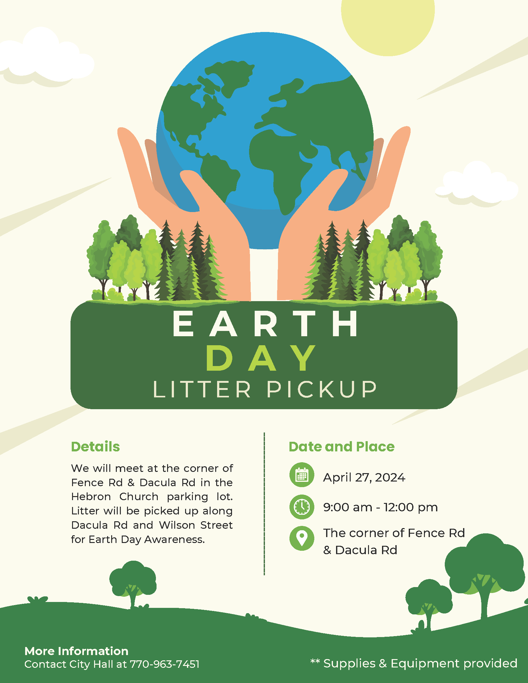 Litter Pickup for Earth Day Awareness | Dacula Georgia